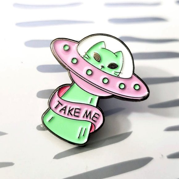 Jewelry | Ufo Kitty Alien Pin Badge Brooch | Poshmark
